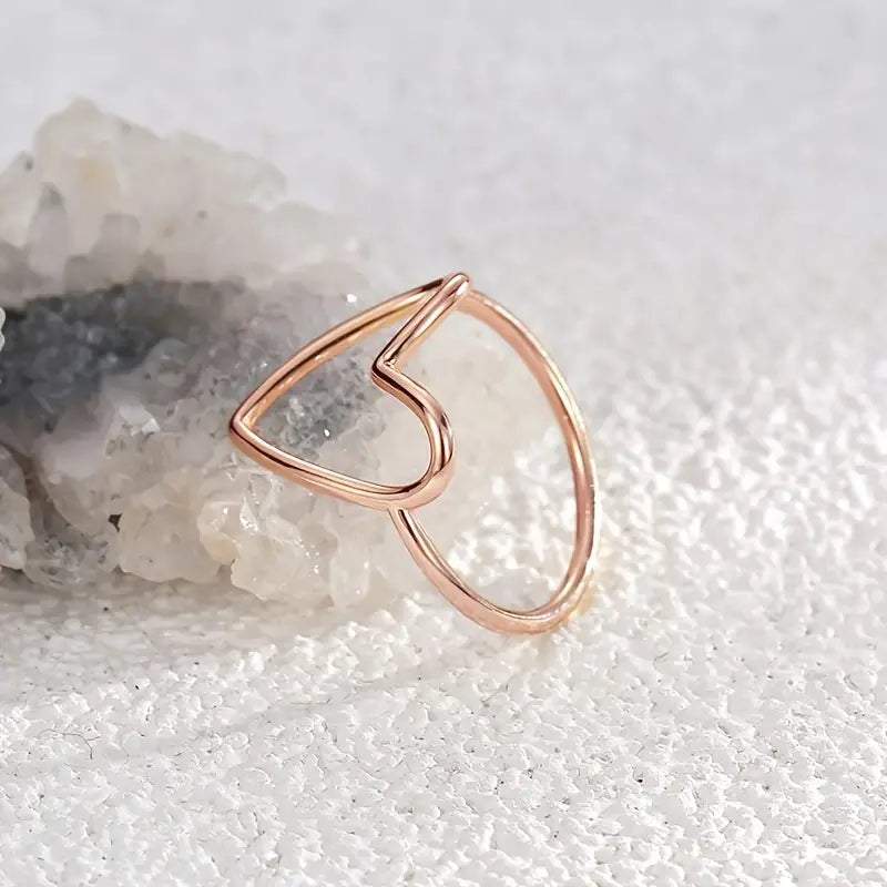 Hollow Big Heart Stackable Ring – Temporalstore