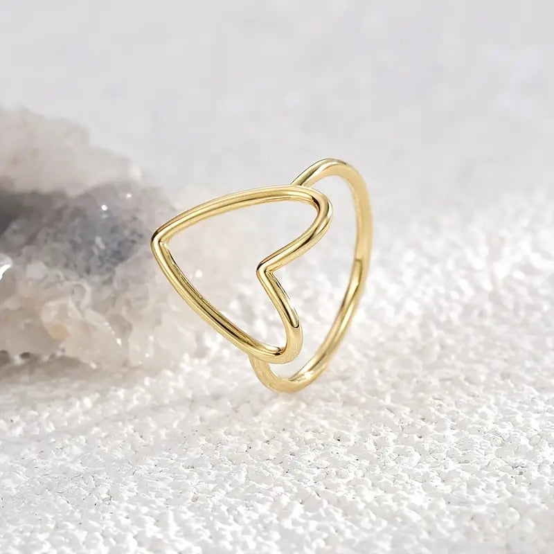 Hollow Big Heart Stackable Ring – Temporalstore